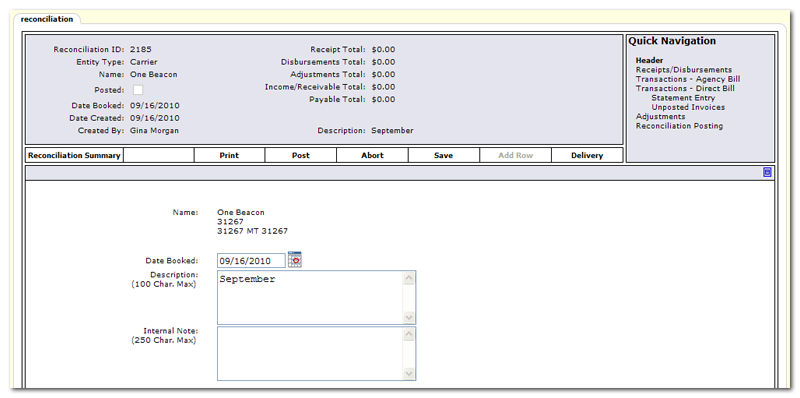 Carrier Reconciliation for Receive Payment