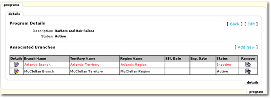 Setting Program Status to Inactive